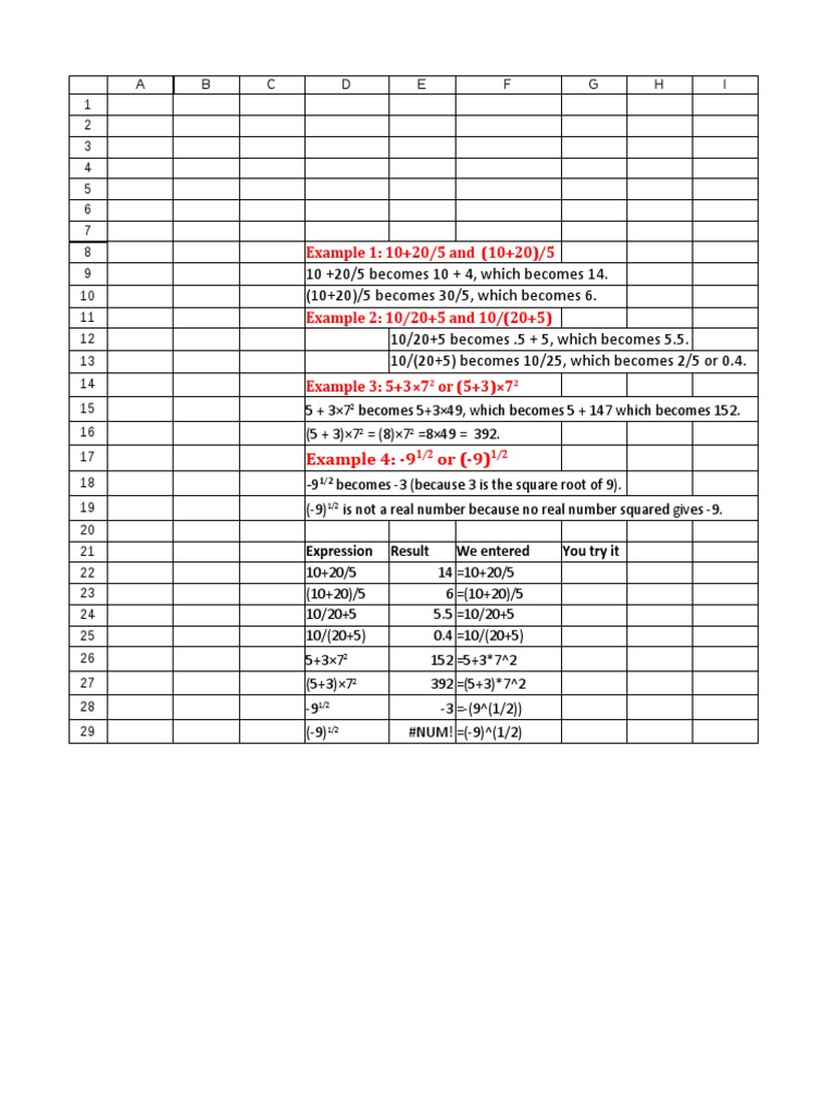 Order of Operations | PDF
