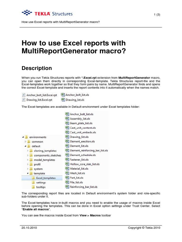 Excel Macros Templates