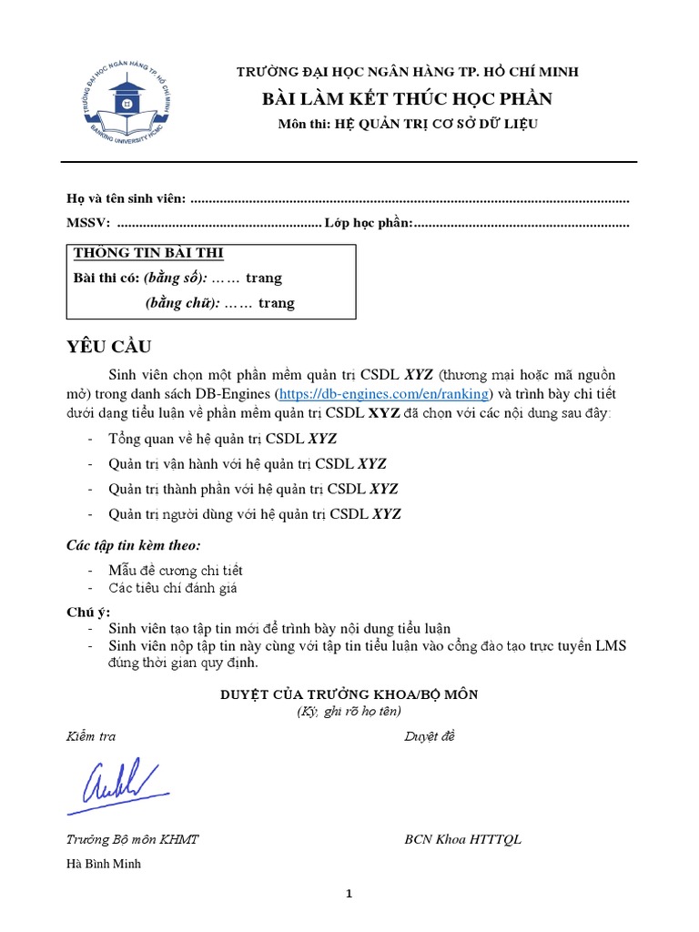 De Thi KTHP He QTCSDL | PDF