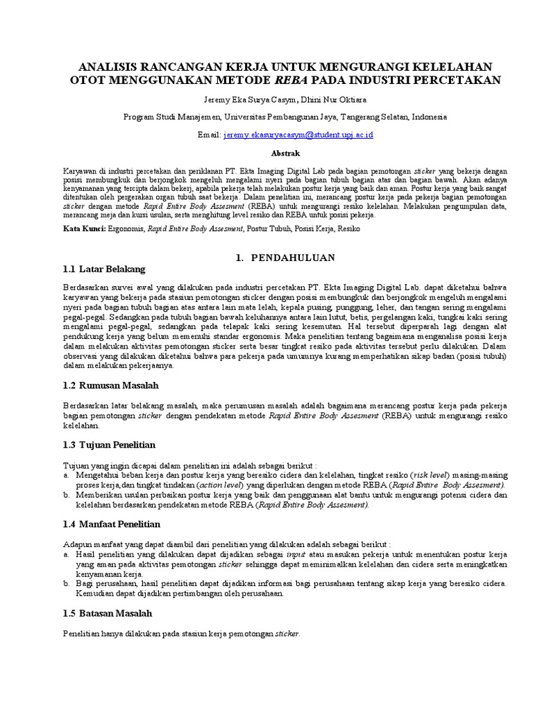 Analisis Reba Di PT Ekta Imaging Lab | PDF
