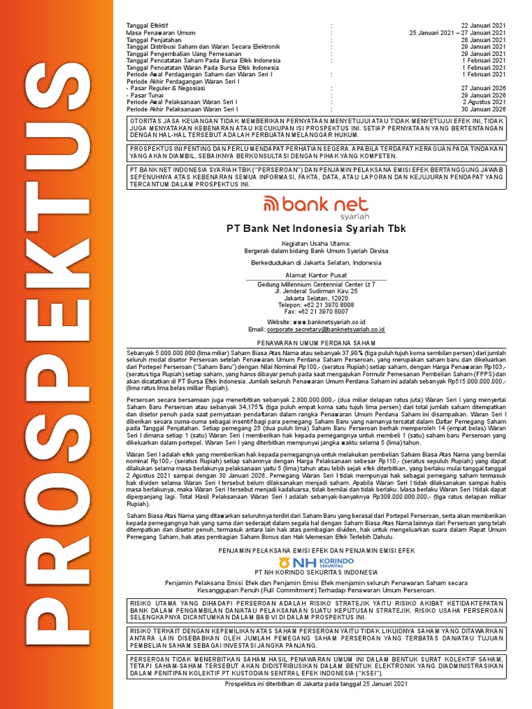BANK - Prospektus IPO 2021 | PDF