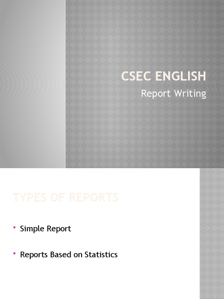 CSEC English - Report Writing | PDF | Business