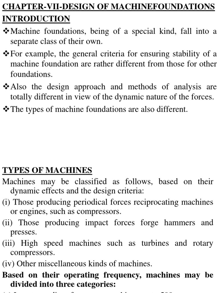 Lecturenote - 1071110427chapter-Vii-Design of Machine Foundations | PDF ...