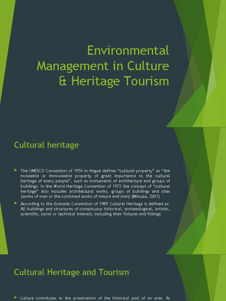 Environmental Management in Culture & Heritage Tourism | PDF | Cultural ...