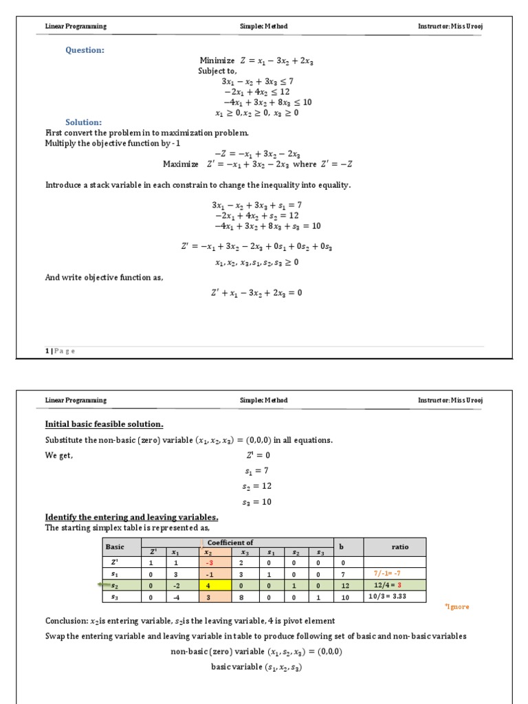 Simplex (Minimization Prob) | PDF | Linear Programming | Computer Programming