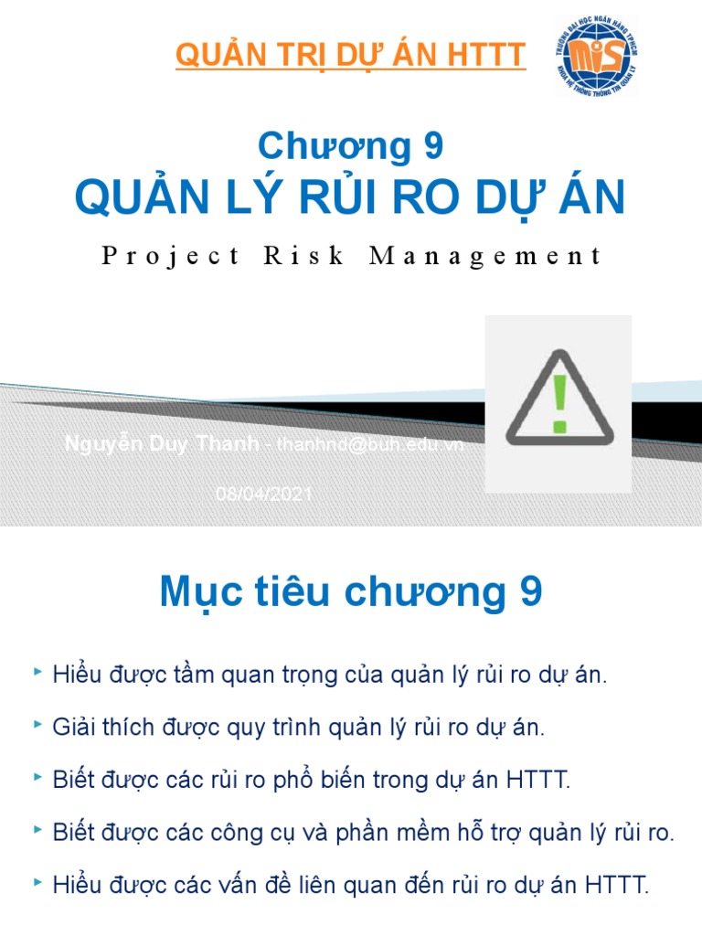 2021-Chuong09-ITPM-C11 - Project Risk Management - VI | PDF