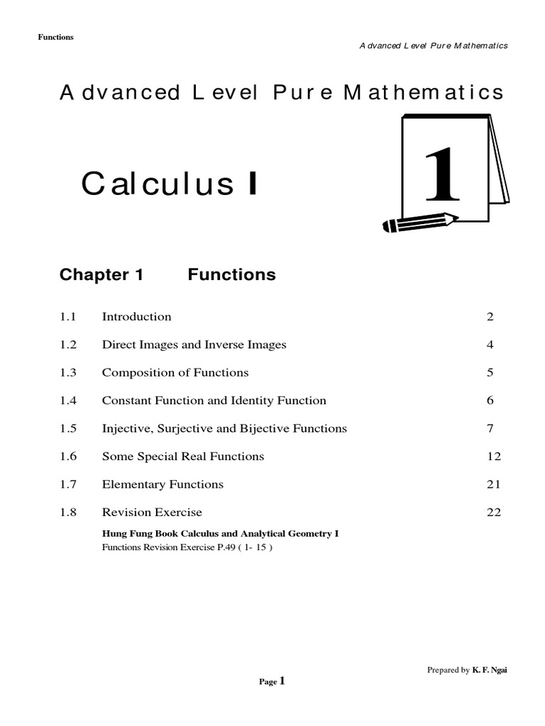 Calculus I: Advanced Level Pure Mathematics | PDF | Function (Mathematics) | Complex Analysis