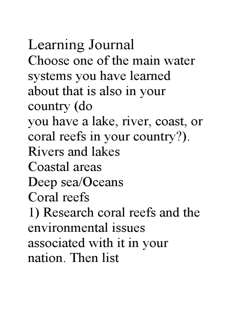 Learning Journal | PDF | Coral Reef | Marine Biology