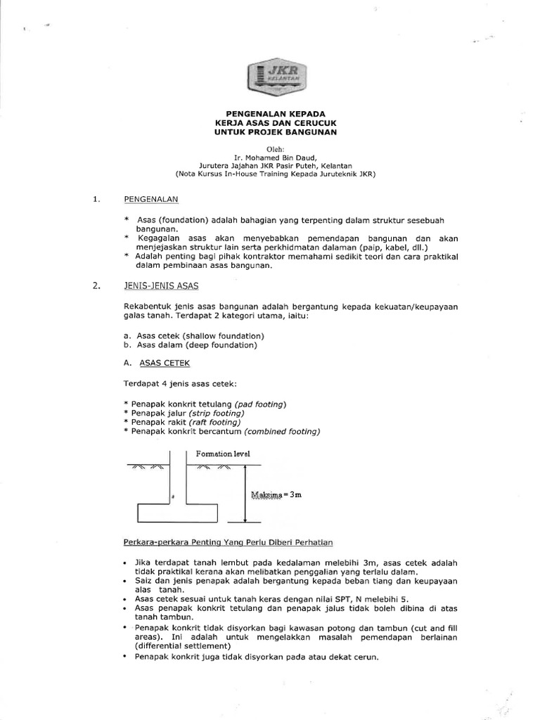 Nota Asas Tapak | PDF