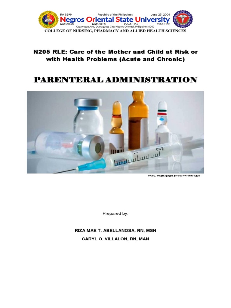 Parenteral Administration Checklist | PDF | Injection (Medicine) | Syringe