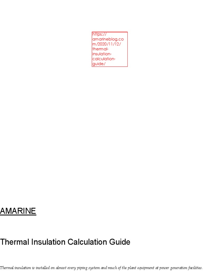 Thermal Insulation Calculation Guide - AMARINE | PDF | Heat Transfer ...