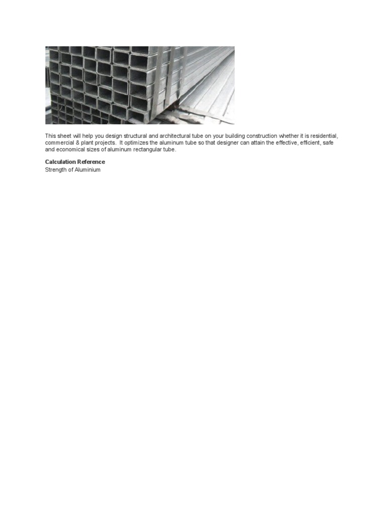 Aluminum Rectangular Tube Design Guide | PDF | Art