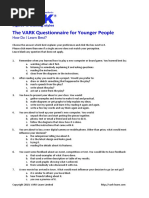 The VARK Questionnaire Scoring Chart | PDF