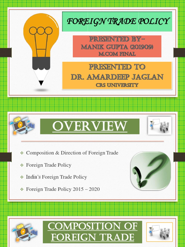 Foreign Trade Policy 2015-20 | PDF | Commercial Policy | Trade