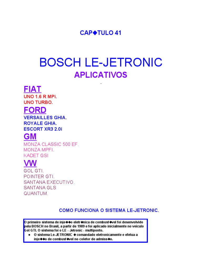 Capitulo 41 Le-Jetronic | PDF | Natureza | Science