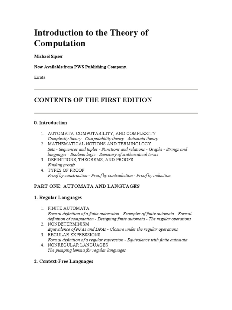 Introduction To The Theory Of Computation Pdf Computational Complexity Theory Time Complexity