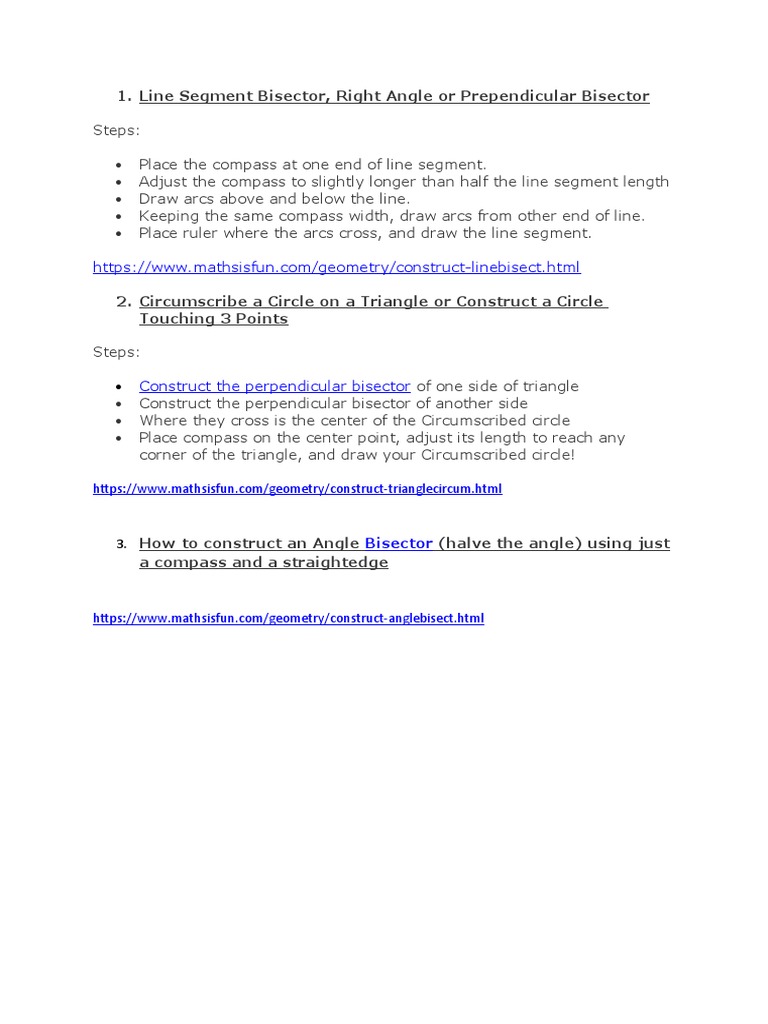 Constructing a Line Segment Bisector | PDF