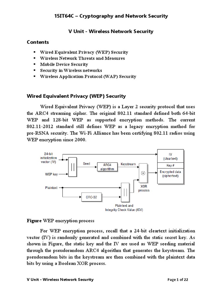 V Unit - Wireless Network Security | PDF | Wireless Lan | Computer Network