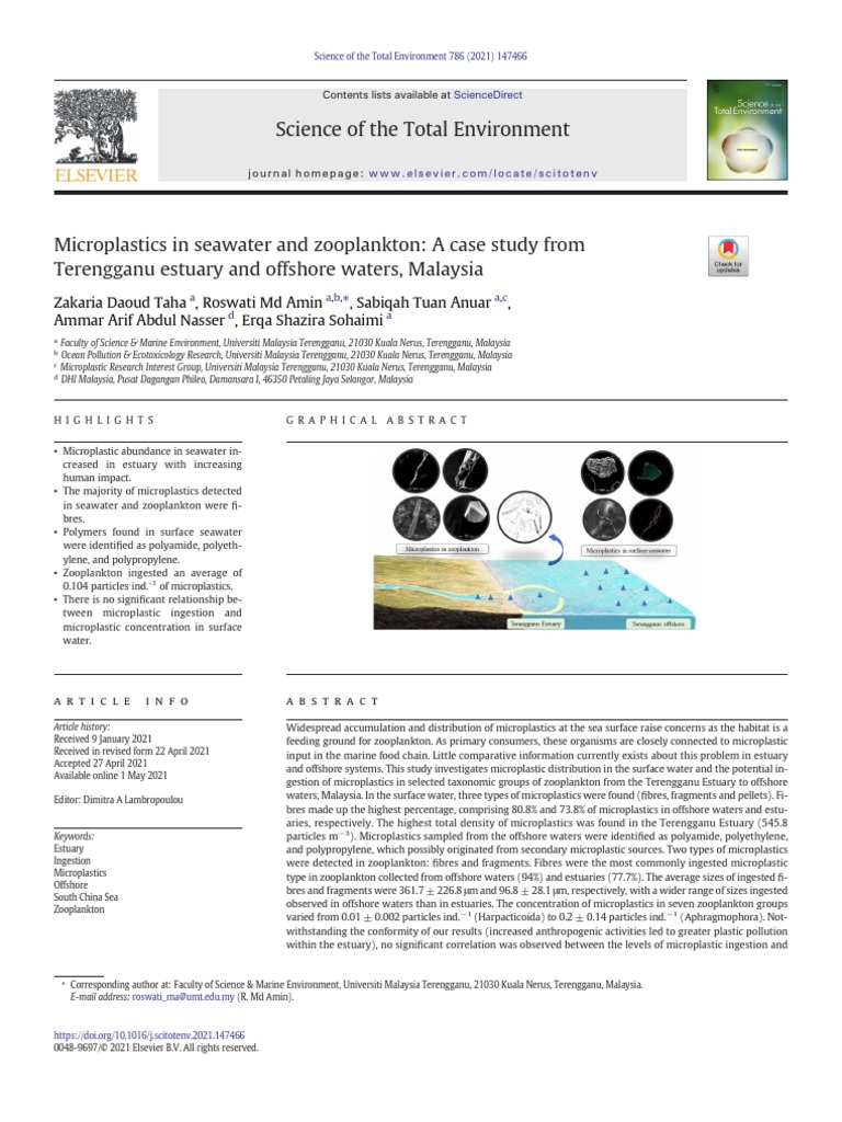 Microplastics in Seawater and Zooplankton | PDF | Microscope | Scanning ...