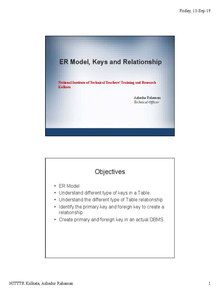 Keys and Relationship | Download Free PDF | Table (Database) | Data Model