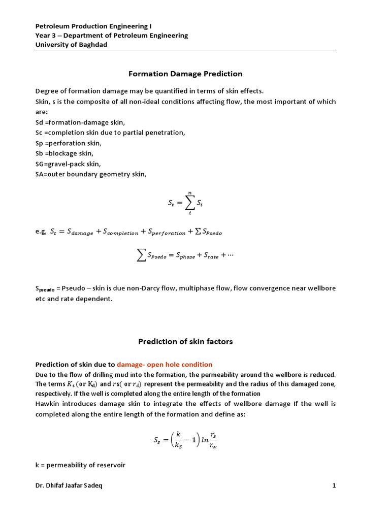 Formation Damage Prediction | PDF | Permeability (Earth Sciences ...