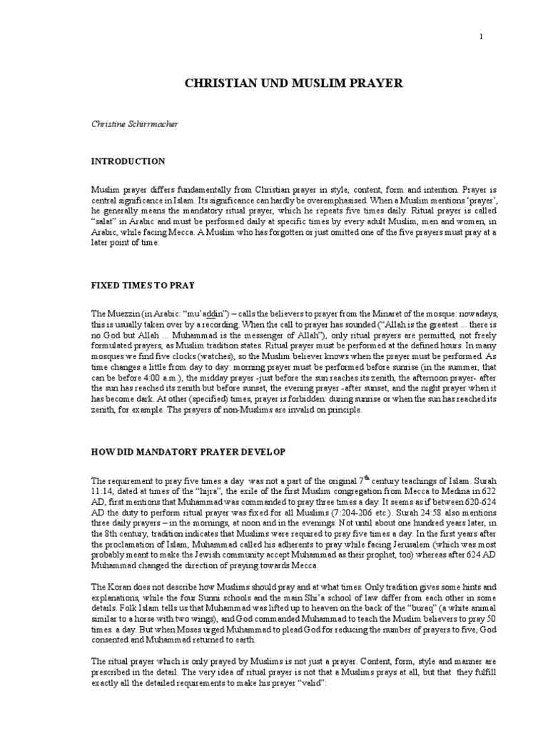 Christian and Muslim Prayer | PDF | Muhammad | Prayer