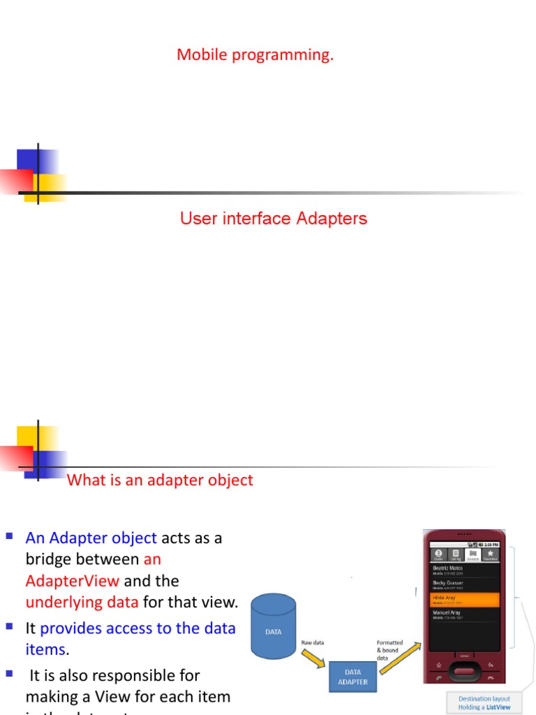 Lecture08 Adapters | PDF | Method (Computer Programming) | Object (Computer Science)
