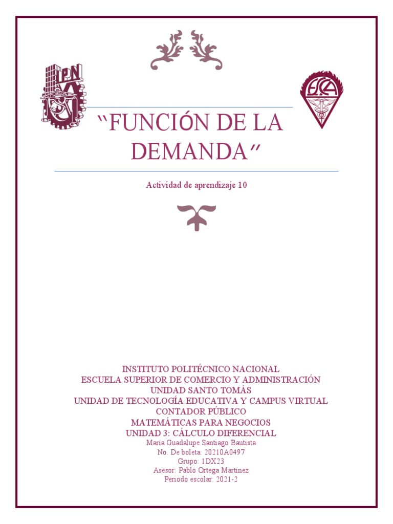 Funcion de La Demanda | PDF