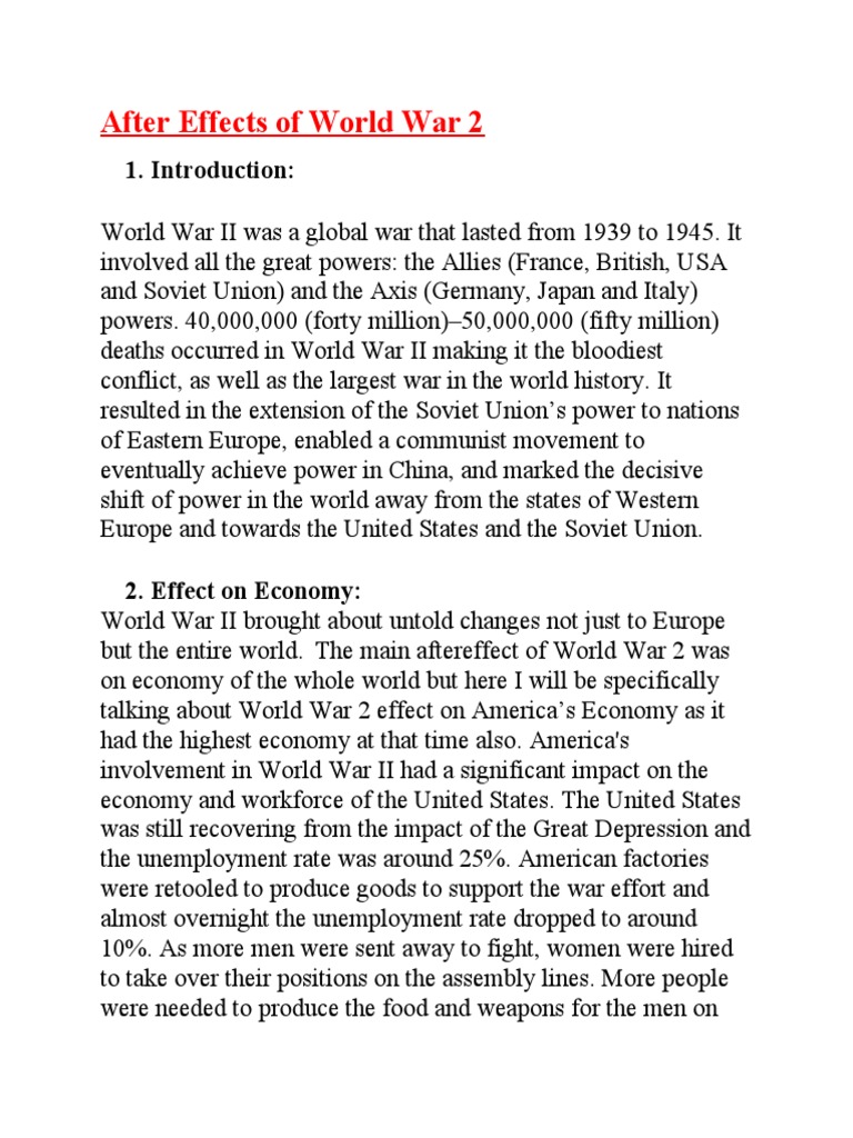 After Effects of World War 2 Speech | PDF | World War II | Soviet Union