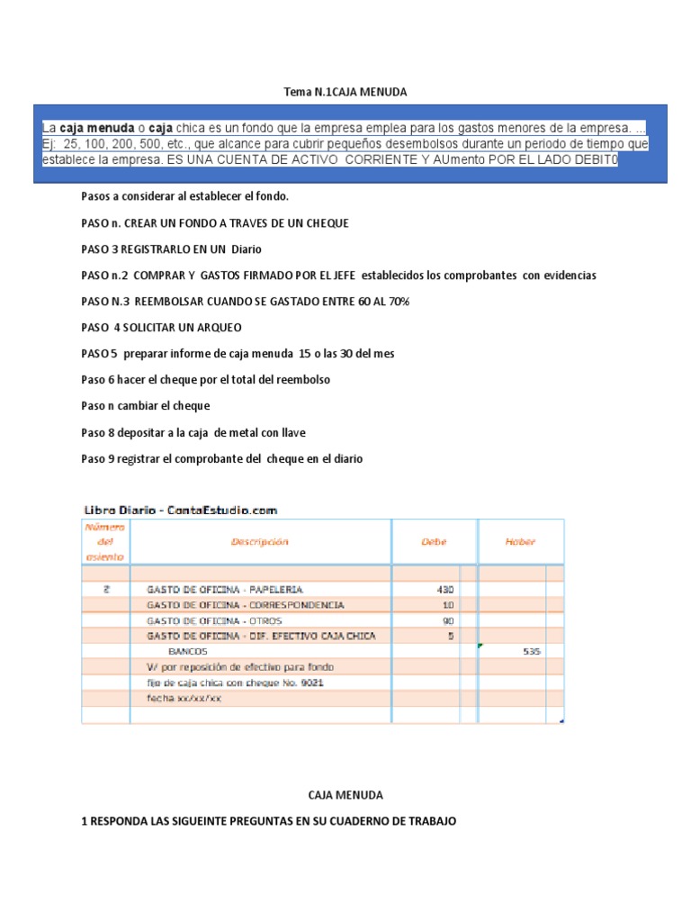 Efectivo y Caja Menuda | PDF | Efectivo | Bancos