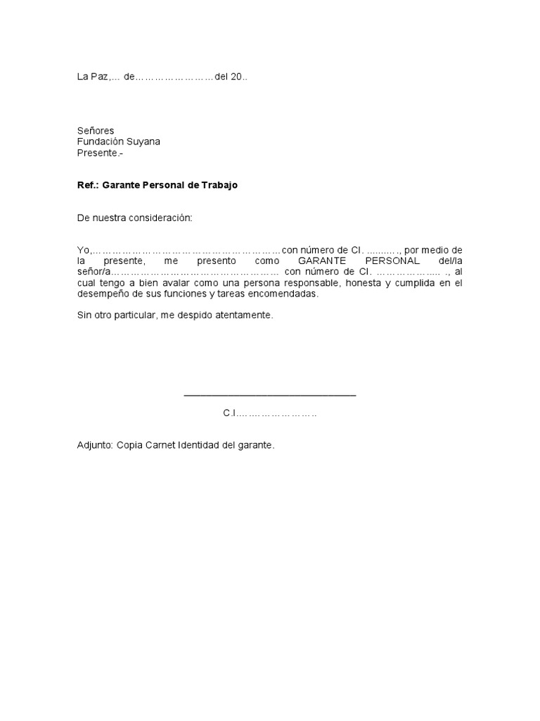 03 Carta Garante Personal | PDF