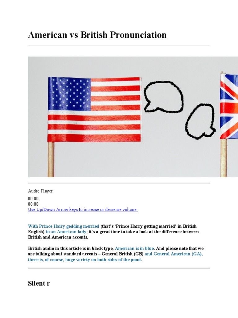 American Vs British Pronunciation | PDF | Stress (Linguistics) | Vowel