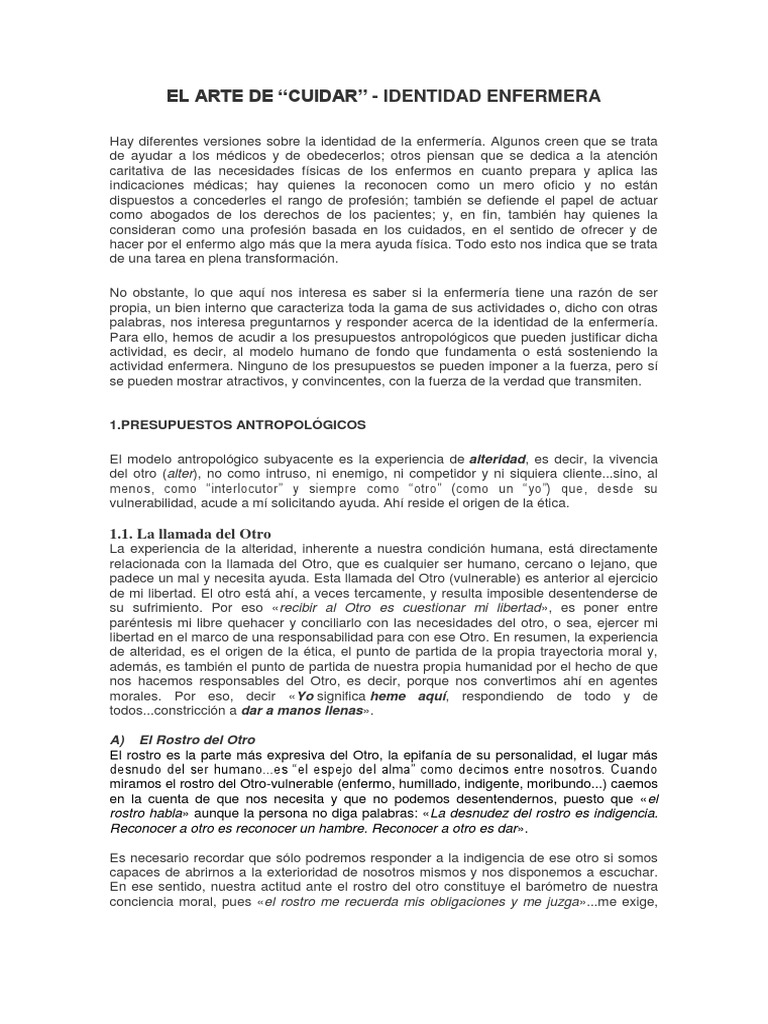 El Arte de Cuidar | PDF | Enfermería | Moralidad
