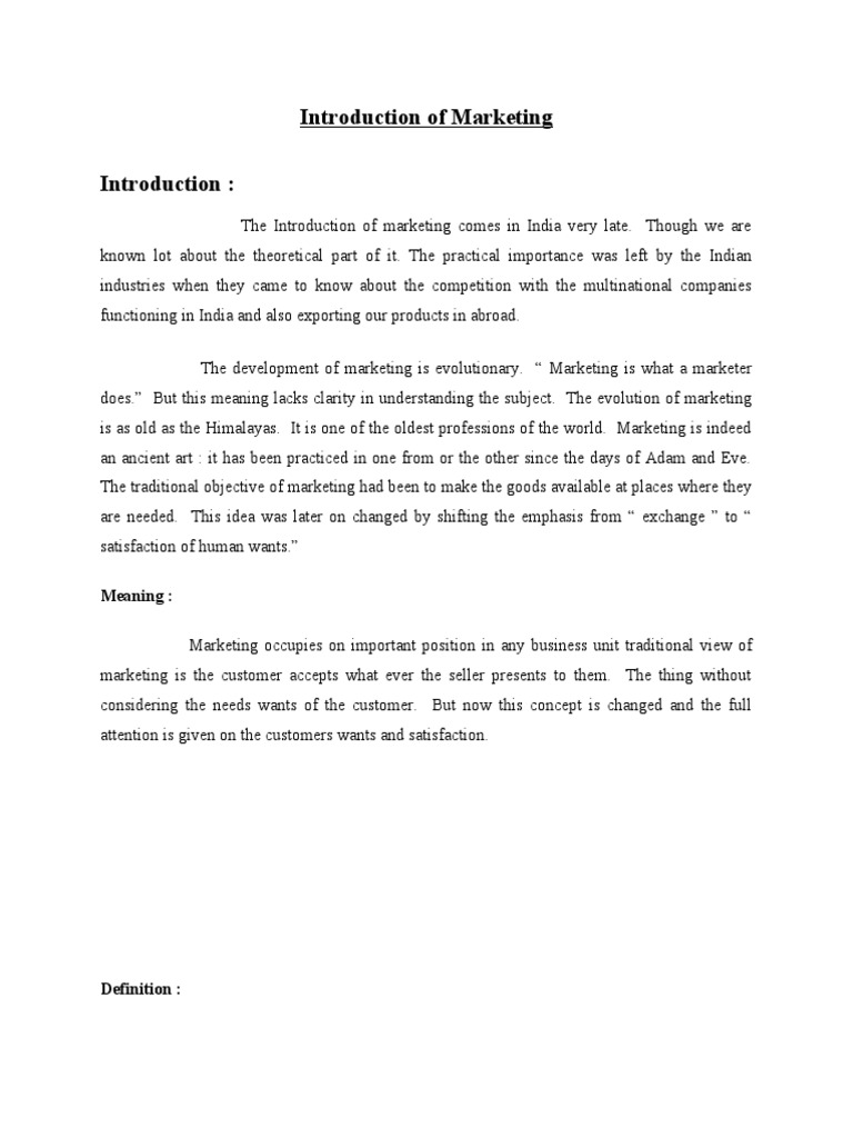 Introduction of Marketing | PDF | Marketing | Renting