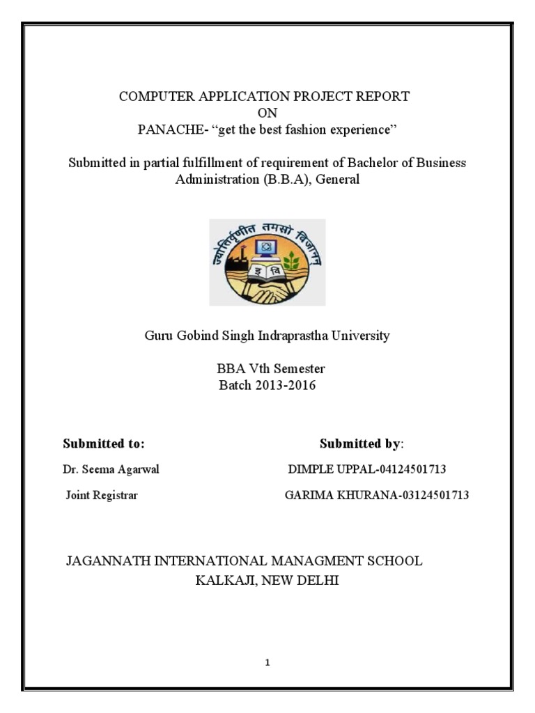 BBA Final Project Report On PANACHE Website | PDF | Fashion | Clothing