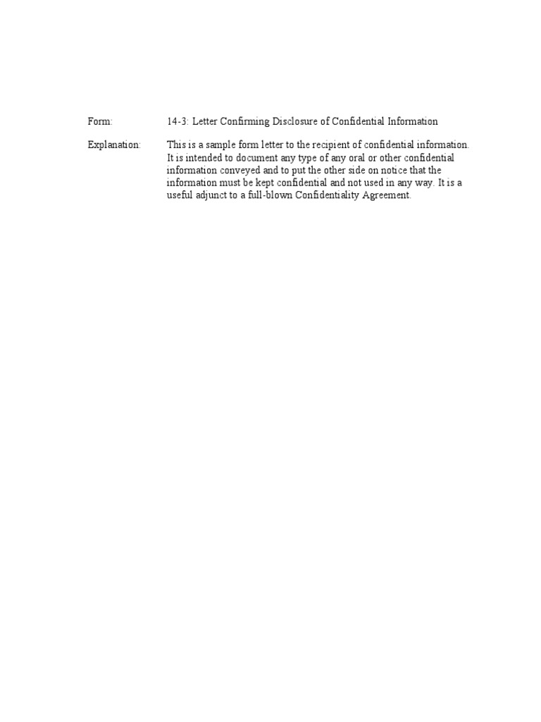 Form 1403 | PDF | Confidentiality | Non Disclosure Agreement