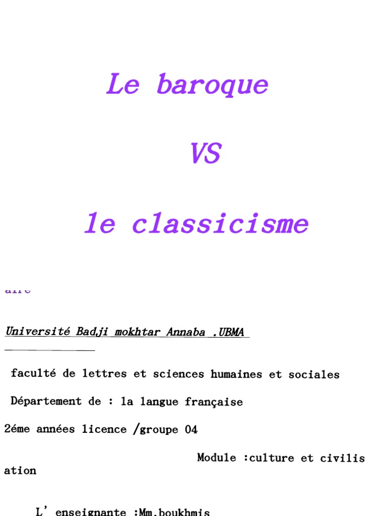 Le Baroque | PDF | Classicisme | Baroque