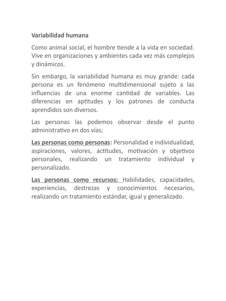Variabilidad Humana | PDF