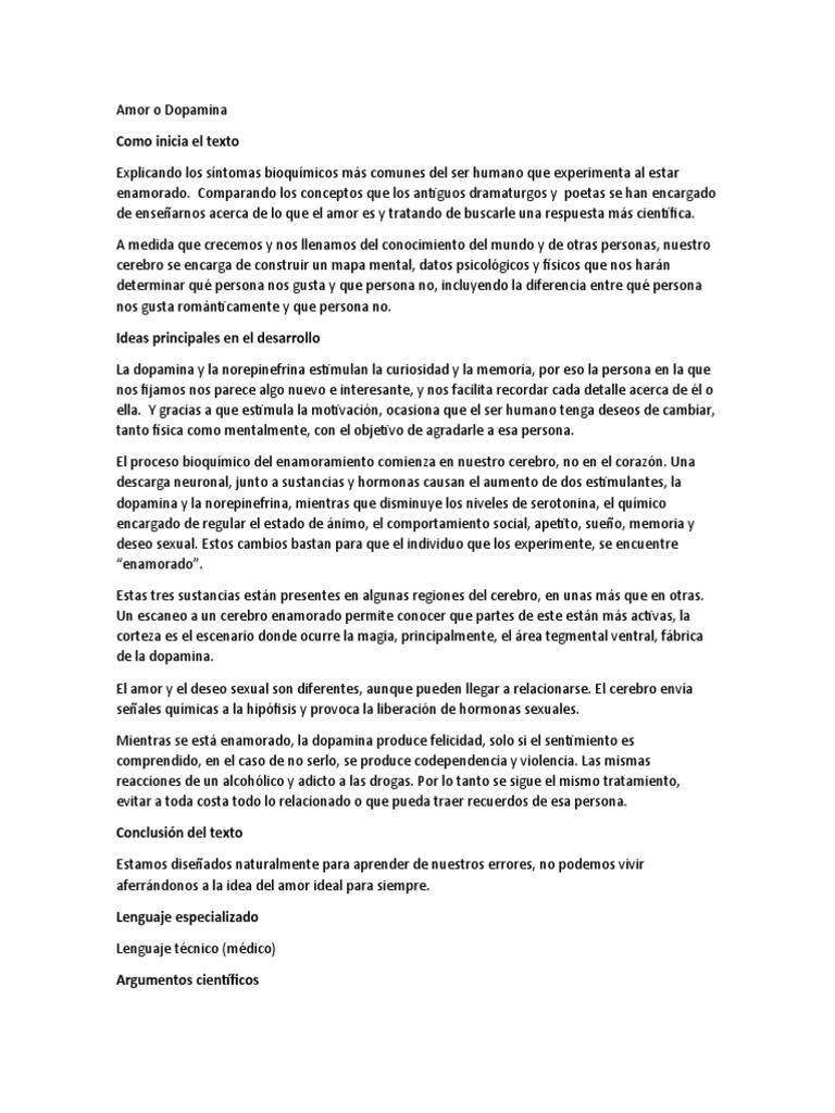 Amor O Dopamina Pdf Dopamina Norepinefrina