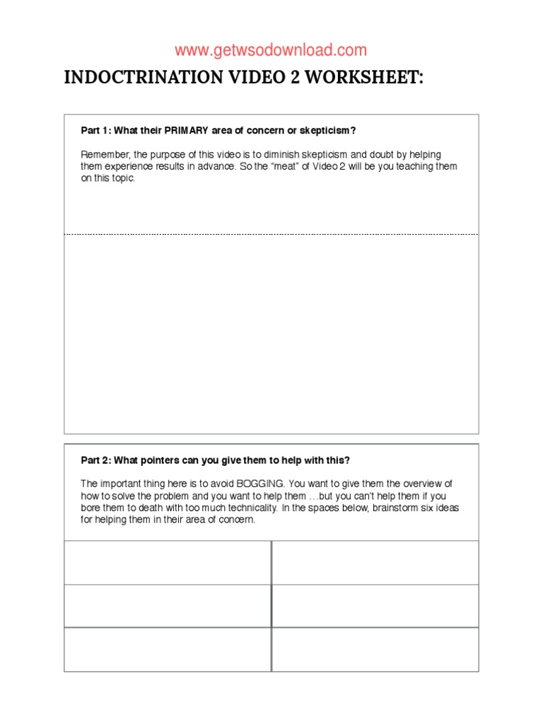 Indoctrination Video 2 Worksheet | PDF