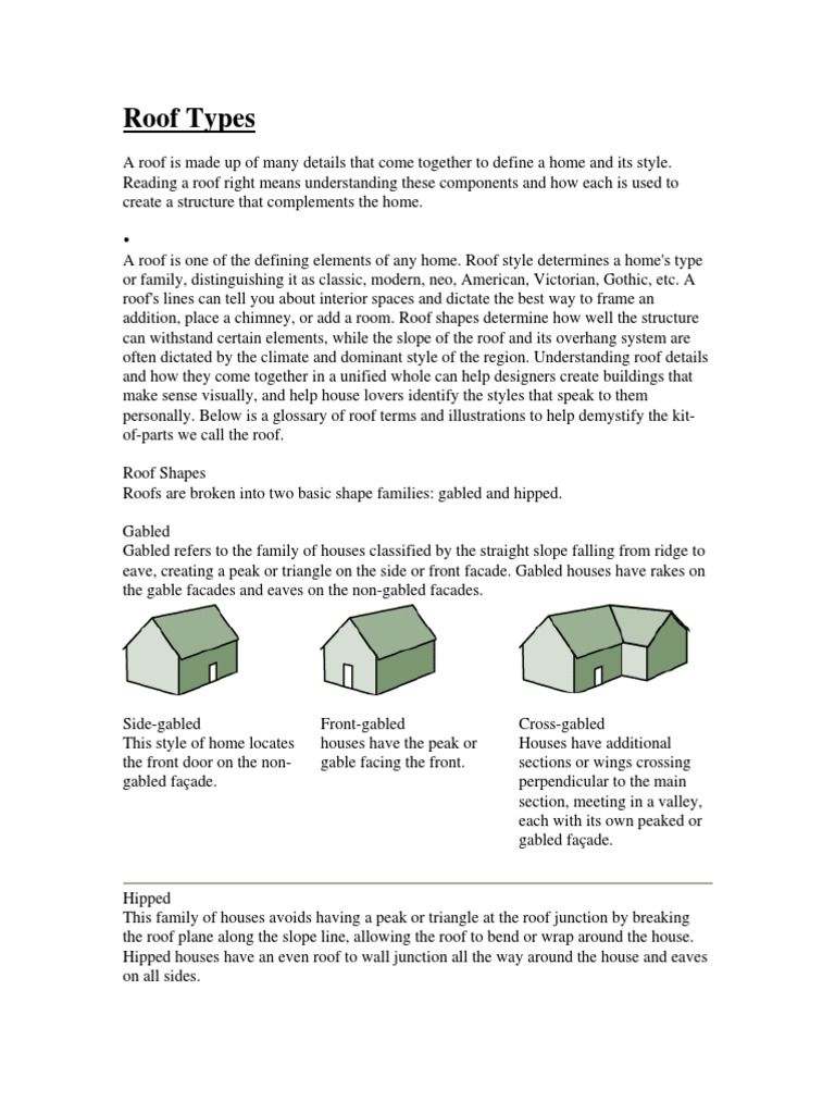 Roof Types | PDF | Architectural Design | Architecture