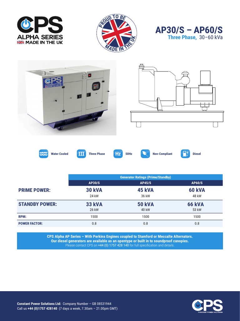 Ap Series Exp 30-60kva 3PH | PDF | Mains Electricity | Engines