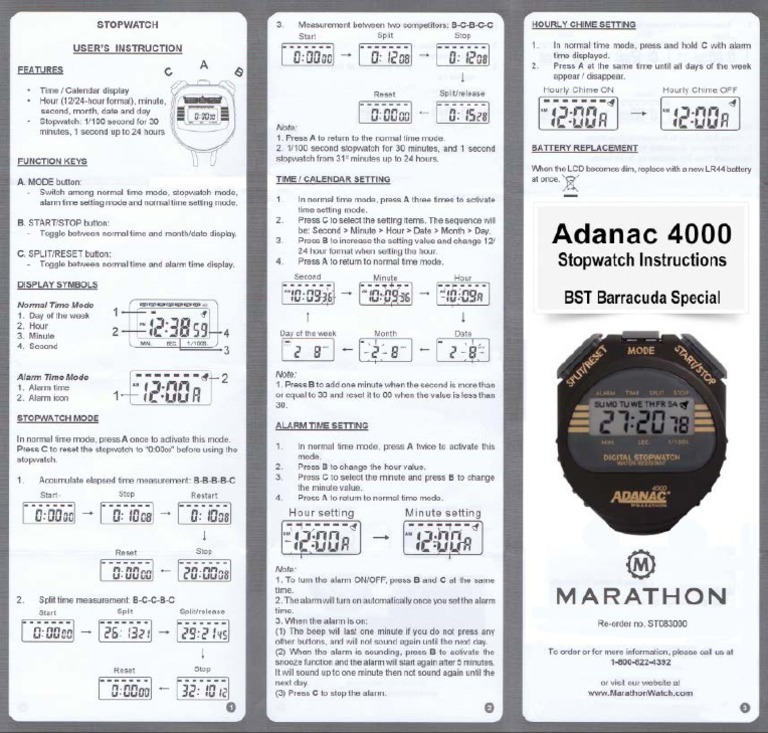 PDF Adanac 4000 Instructions | PDF