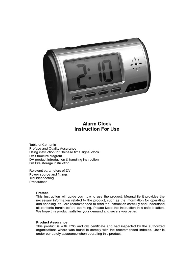 Alarm Clock Manual | PDF | Flash Memory | Usb