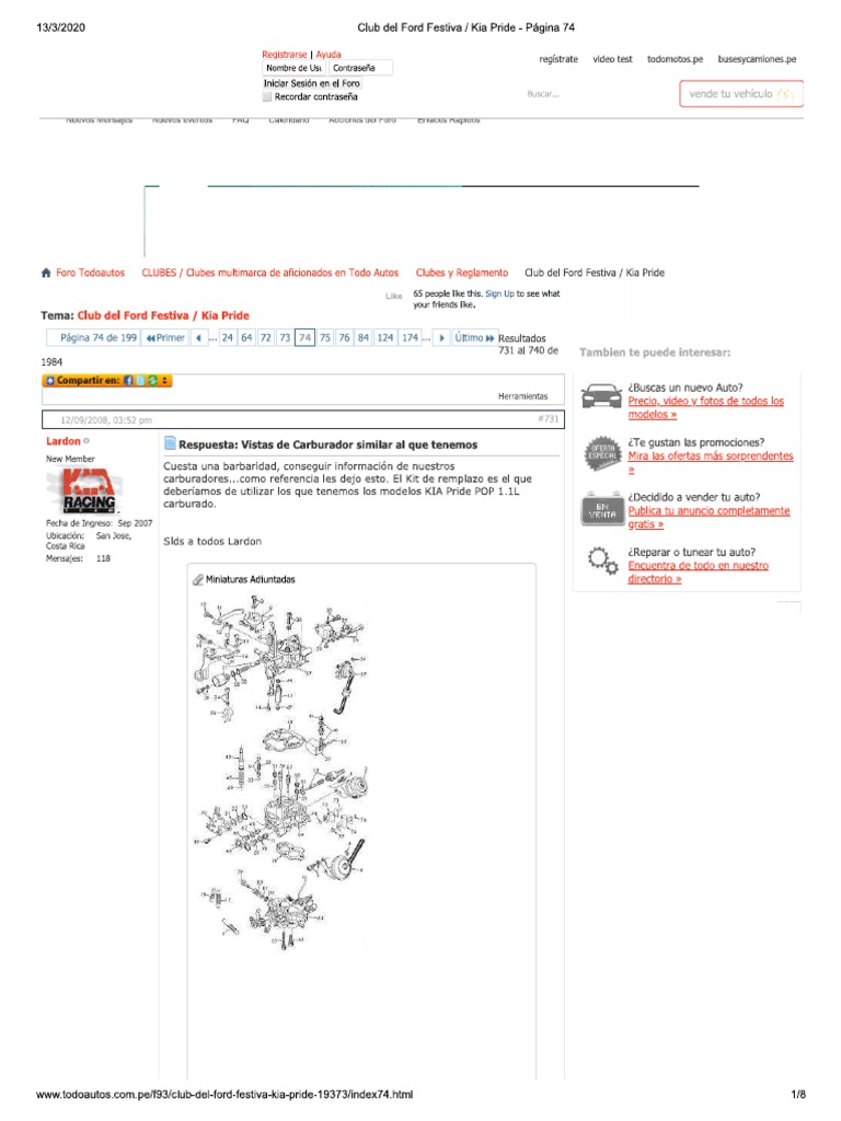 Carburador Kia 1.1 | PDF