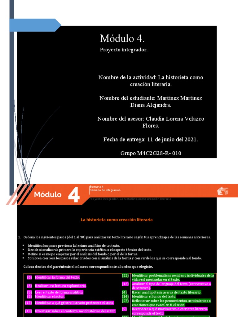 Proyecto Integrador Módulo 4. | PDF | Cómics | Autor