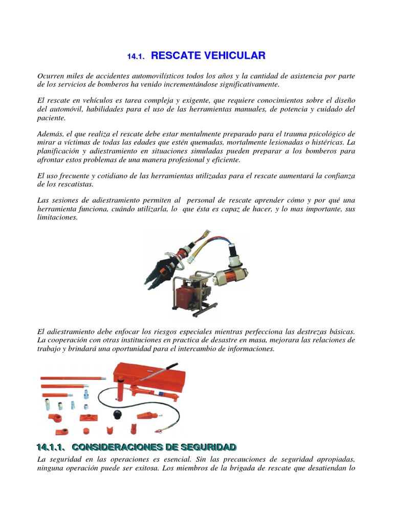 Rescate Vehicular | PDF | Lentes | Herramientas