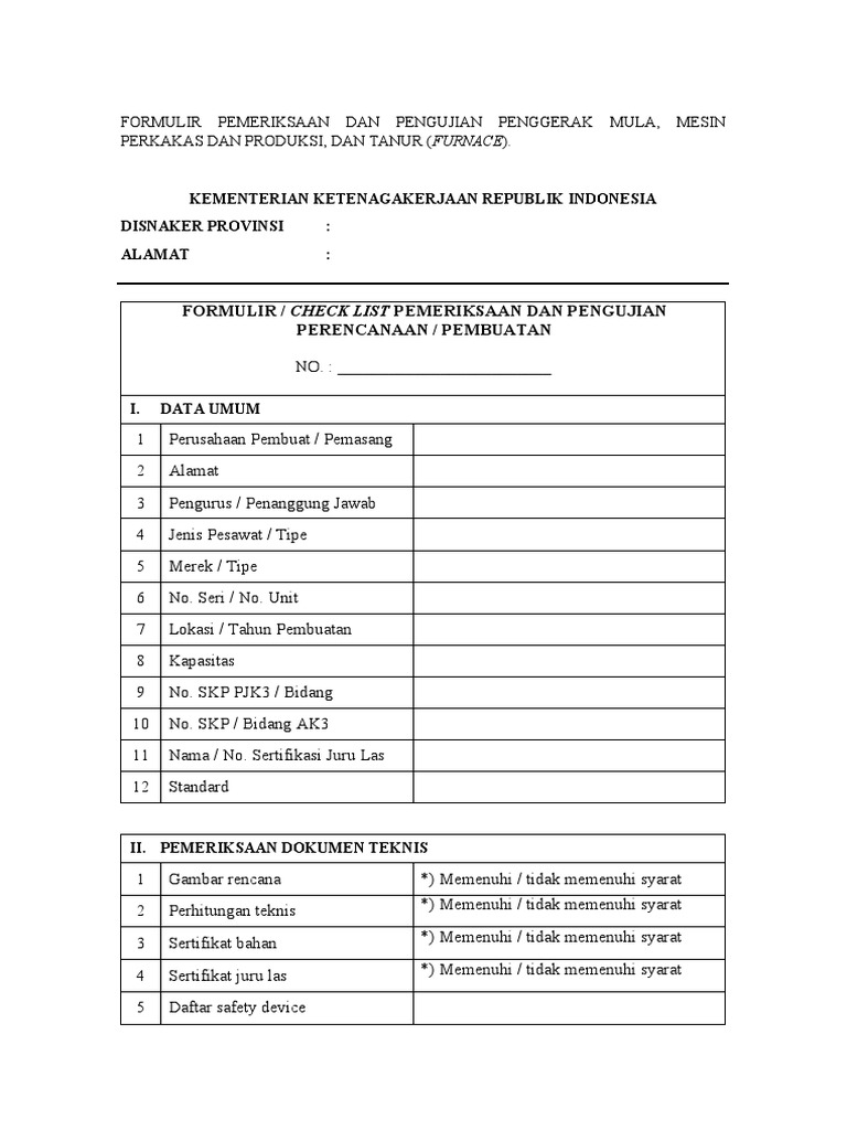Format Riksa Uji PTP | PDF