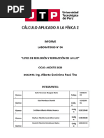 Caf2-Laboratorio-4 Leyes de Reflexión y Refracción de La Luz | PDF | Reflexión (Física) | Refracción