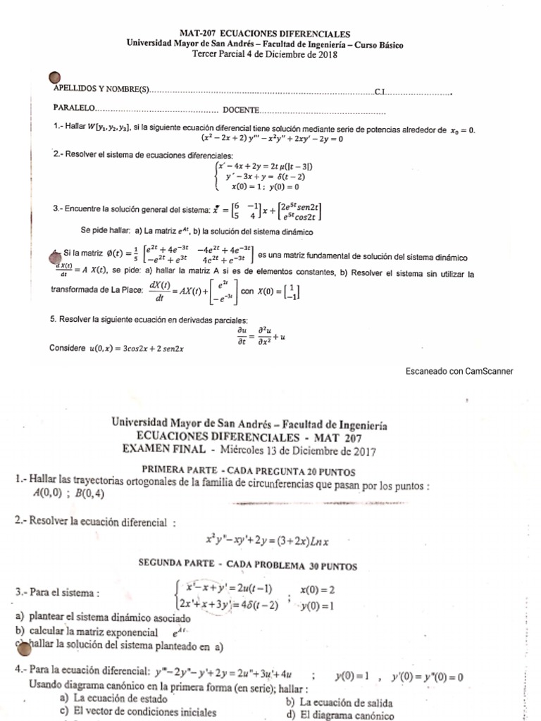 Práctica 3er Parcial Mat-207 | PDF